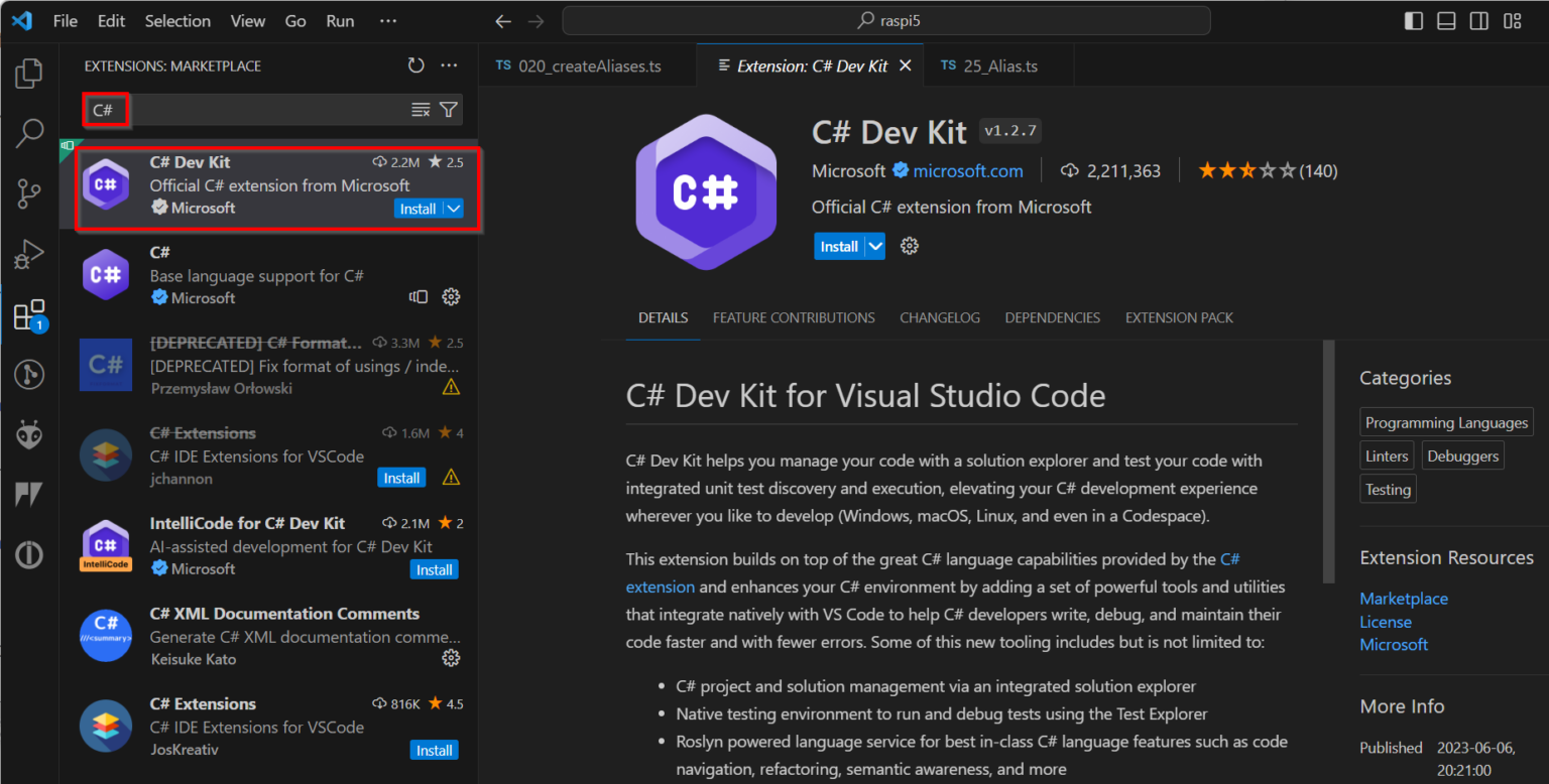 Raspi – Software development with Visual Studio Code, C# and .NET 6 ... Raspi – Software development with Visual Studio Code, C# and .NET 6 ...